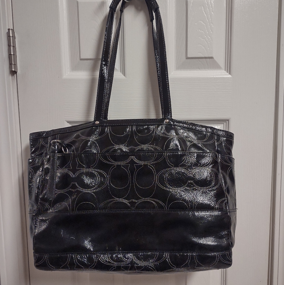 Coach Place Patent Leather Bag - Gem